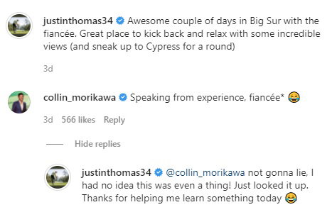 Justin Thomas taught valuable lesson from Collin Morikawa about ...